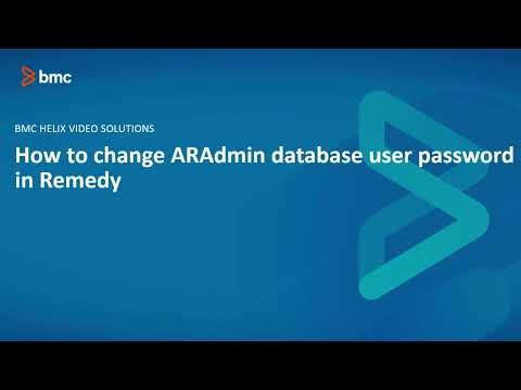 BMC Remedy: How to change AR Admin database user password in Remedy