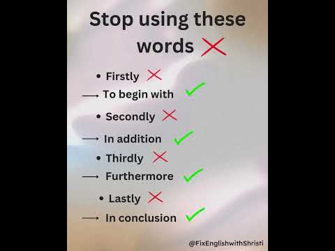 What to use in place of Firstly, Secondly, Thirdly and Lastly?