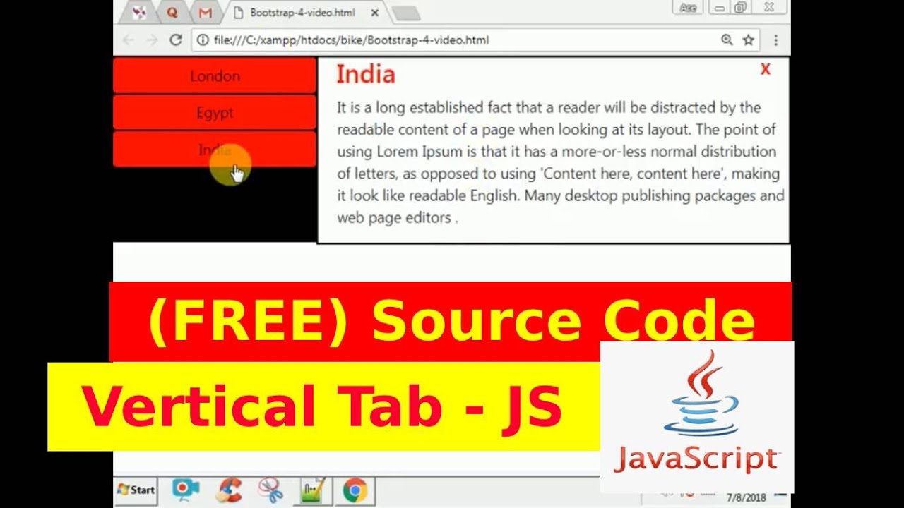 Ep3 - Vertical Tab Source Code - Javascript