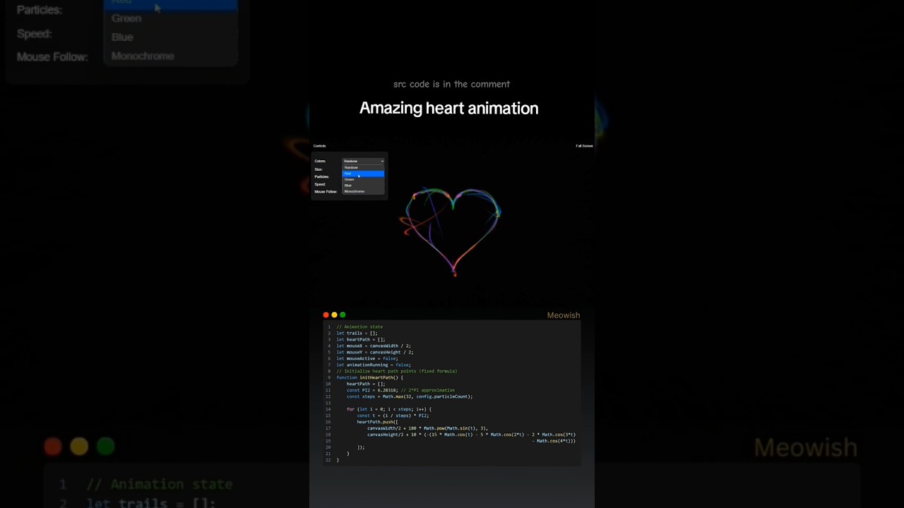 Try this! #fyp #programming #coding #foryou #animation #heart  #htmlcss #javascript #htmlcss #js