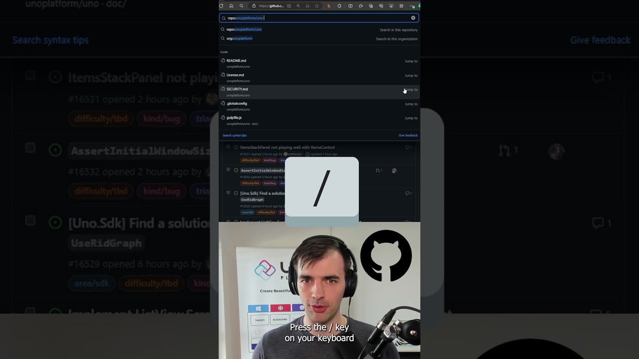 🔎 Search quickly on GitHub using keyboard shortcuts! #github #tips #coding #opensource #productivity
