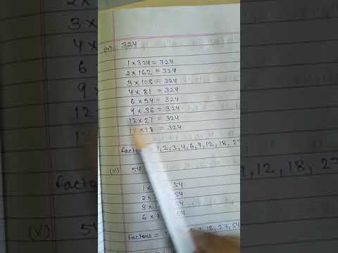 Class 6th Ex-4.1 Factors of 324