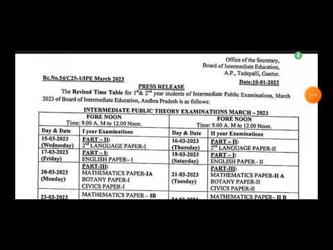 AP intermediate public theory examinations march 2023 #AP board of intermediate education #Apinter