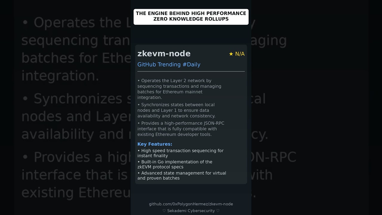 GitHub Trending Repositories: 0xPolygonHermez/zkevm-node 🇬🇧