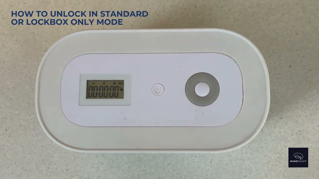 Mindsight Home Lock Box Unlock in Standard or Lockbox Only Mode.