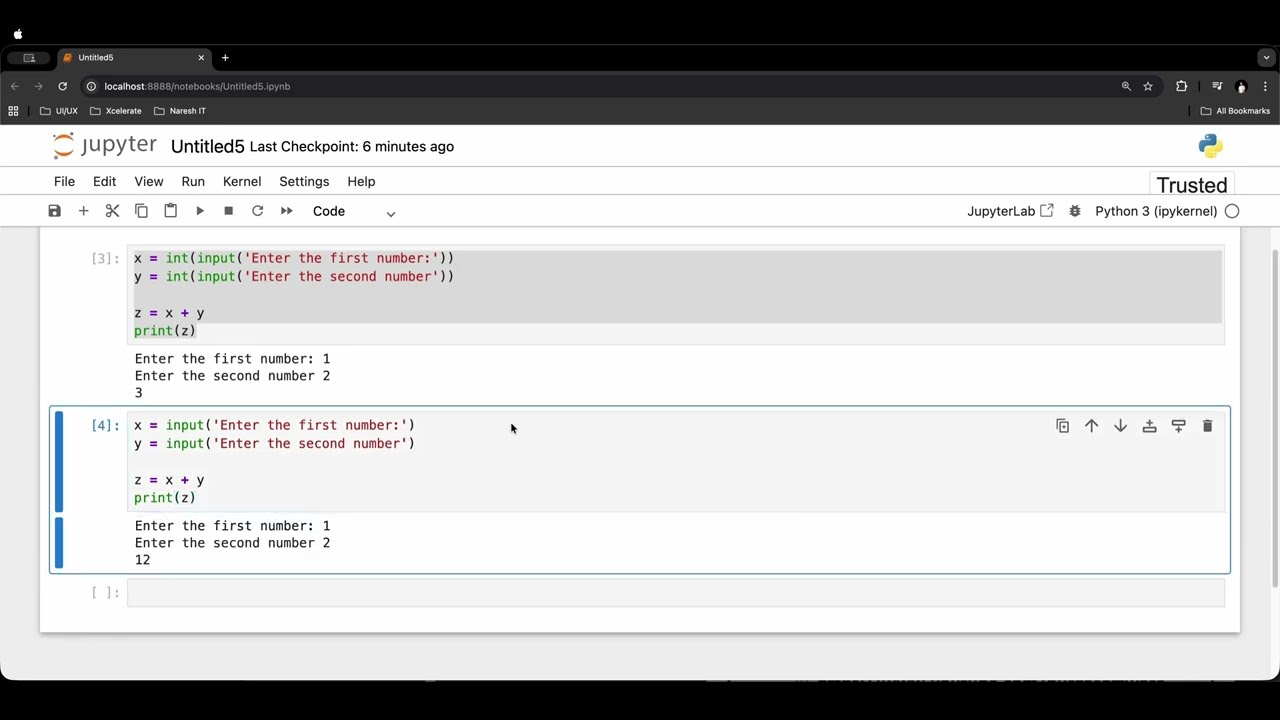 Python input function with type casting and without type casting.