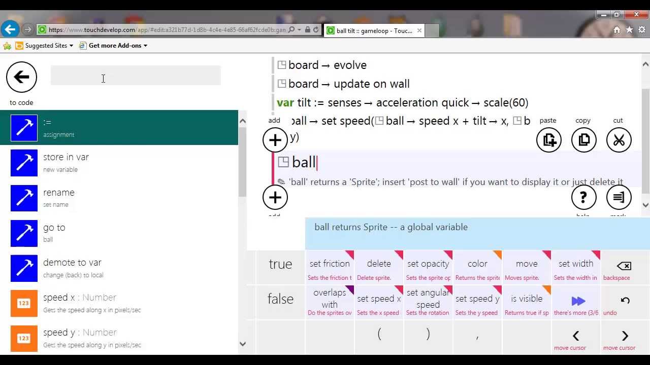 TouchDevelop Curriculum - Activity 4a (Creating a basic accelerometer game)