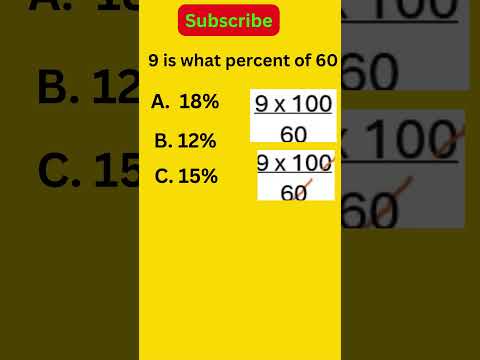 9 is what percent of 60?? #mathshorts #mathfun #gcse #math