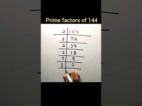 Prime factors of 144 #shorts #primefactors #maths