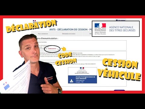 "TUTO" Déclaration De Cession Véhicule ANTS "EN DIRECT" 👉🏻 Code Cession...