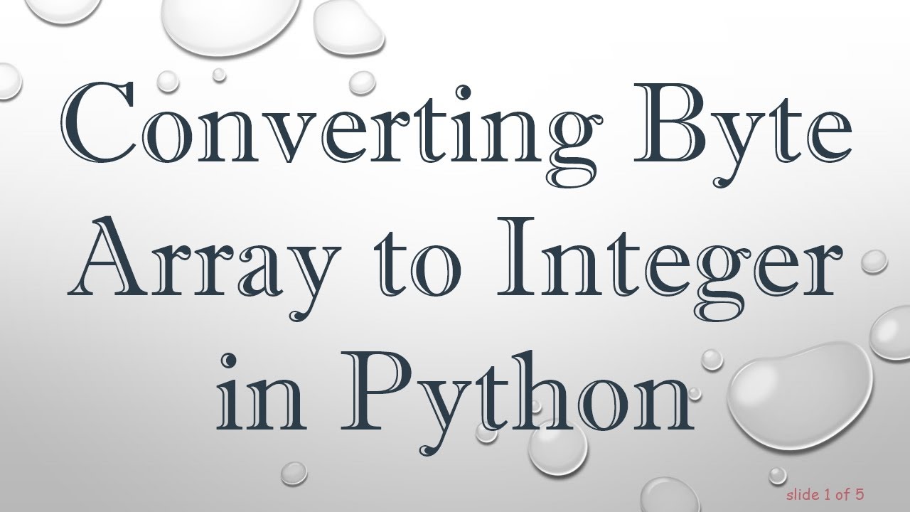 Converting Byte Array to Integer in Python