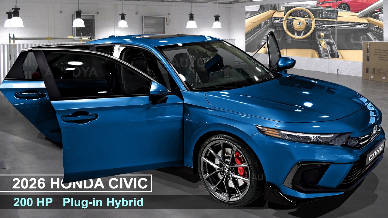 2026 Honda Civic Plug-In Hybrid Sedan Gets Imagined in Ritzy Colors and With New Styling ...