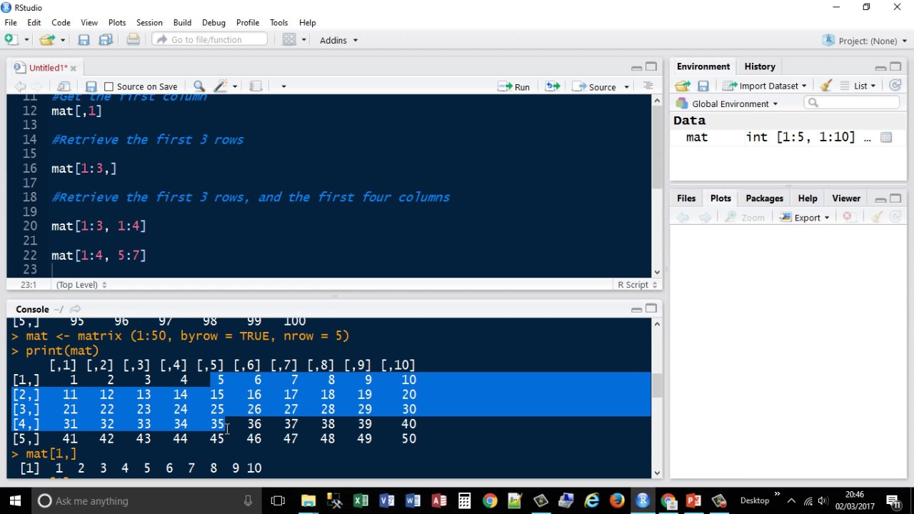 6. Matrix Indexing and Slicing