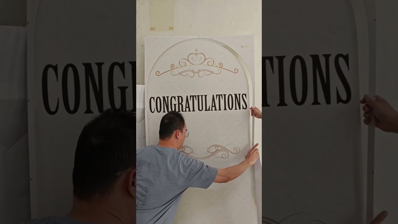 Unwrapping Elegant Board - Graduation Party Balloon and Backdrop Decoration