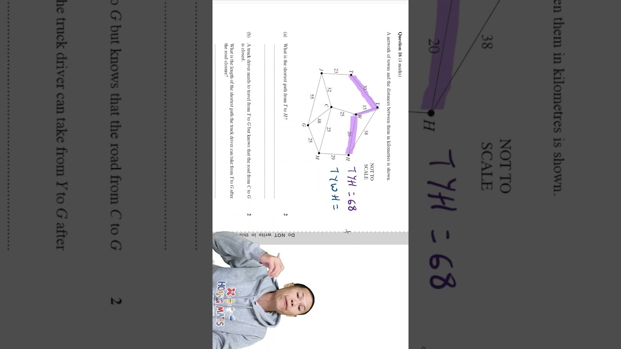 Shortest Path of a Network Diagram Q16 2025