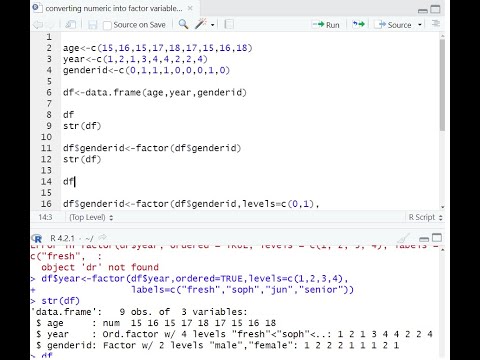 Converting numeric into factor variables in R Studio (includes adding labels to factor levels)