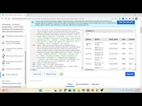Khan academy SQL project coding for beginners
