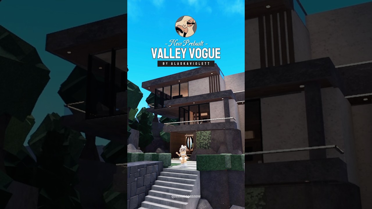 new bloxburg prebuilt update valley vogue by ​⁠@alaskaviolet modern house tour🤍 #bloxburg #roblox