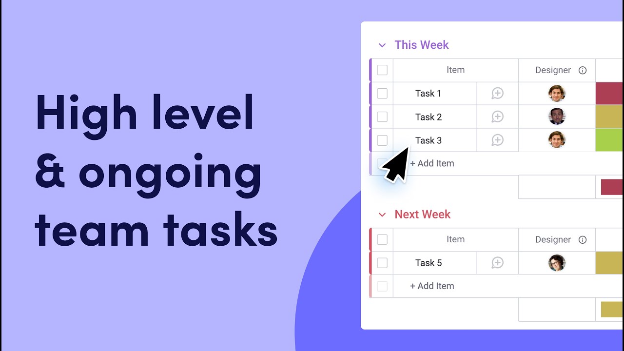 High level and ongoing team tasks | monday.com tutorials