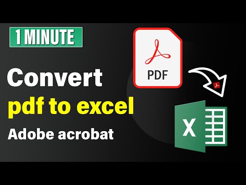 How to convert pdf to excel 2025 | Adobe acrobat Tutorial