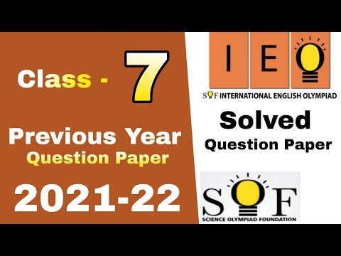 Class 7 IEO Previous year Question Paper 2021-22 / IEO English Olympiad Class 7