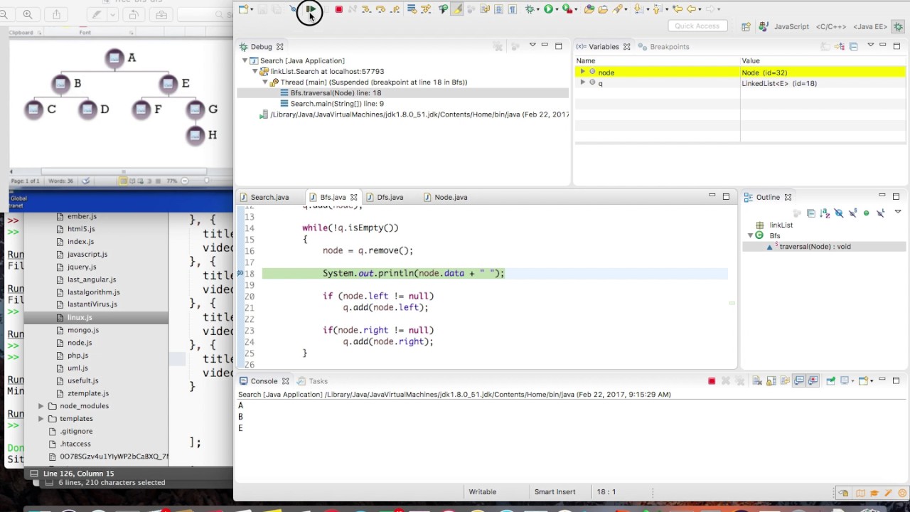 Java breadth first and depth first search in 5 min