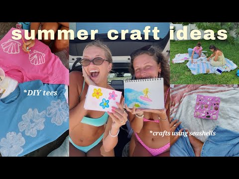 craft ideas for when you’re bored this summer | diy bleach tees, watercolor, & shell crafts