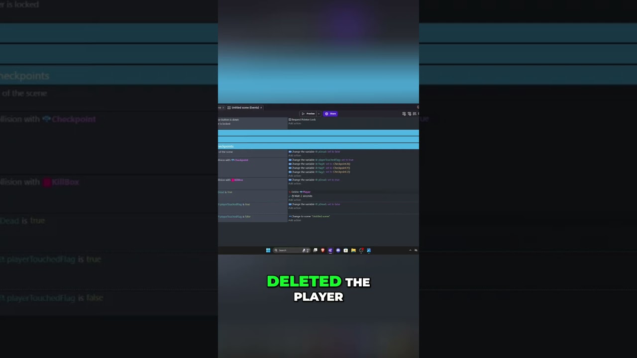 Respawn System: Fix Player Death & Checkpoints #shorts #tutorial #gamedev #gdevelop #gdevelop5