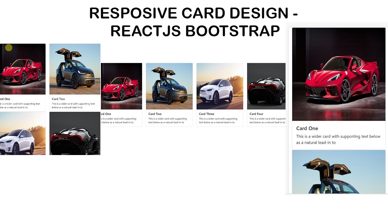 Responsive Cards Design in ReactJS & Bootstrap