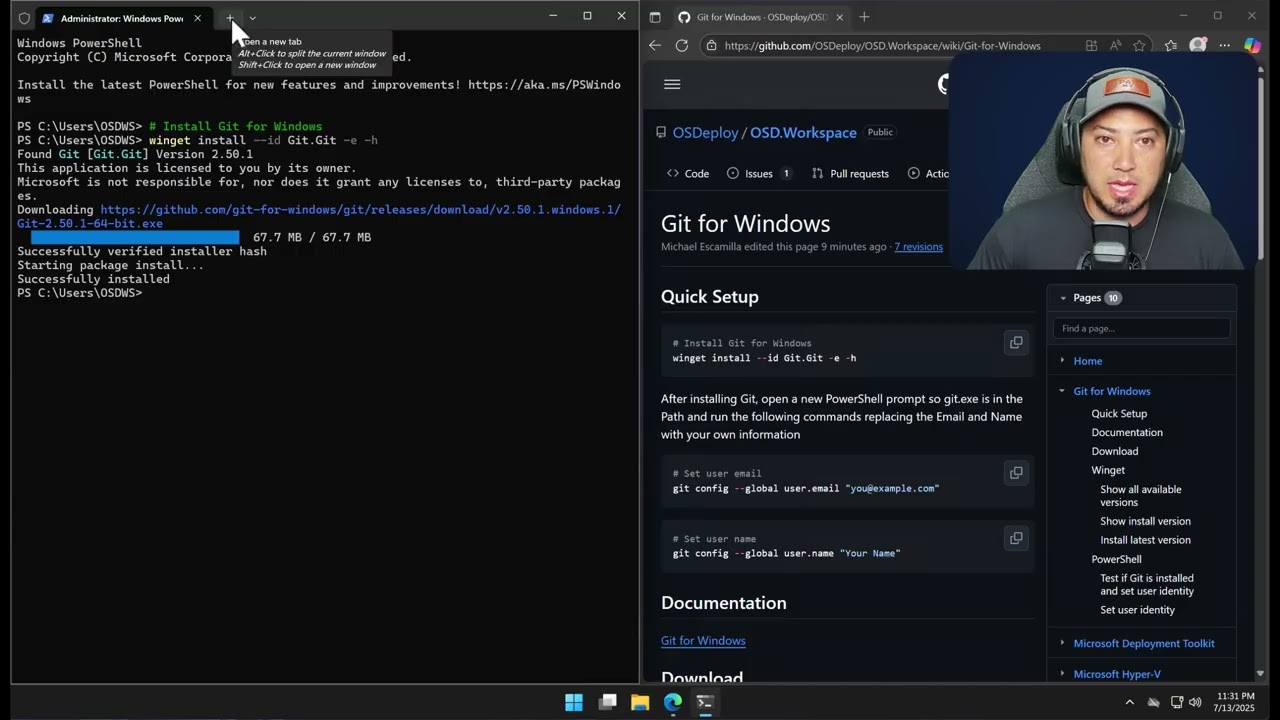 OSDWorkspace Prerequisites: Git for Windows