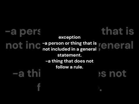 exception pronunciation and meaning