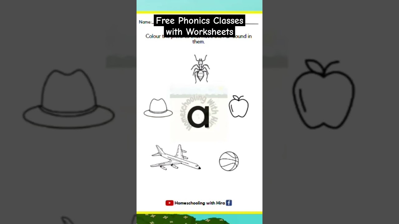Free phonics classes with free worksheets/learn phonic sounds of alphabet