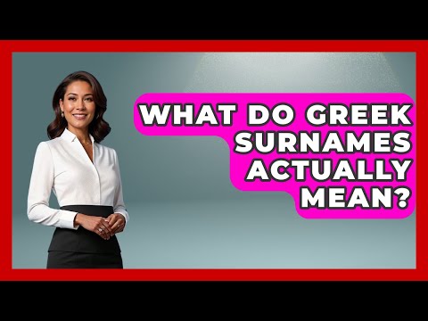What Do Greek Surnames Actually Mean? - Talking Greece