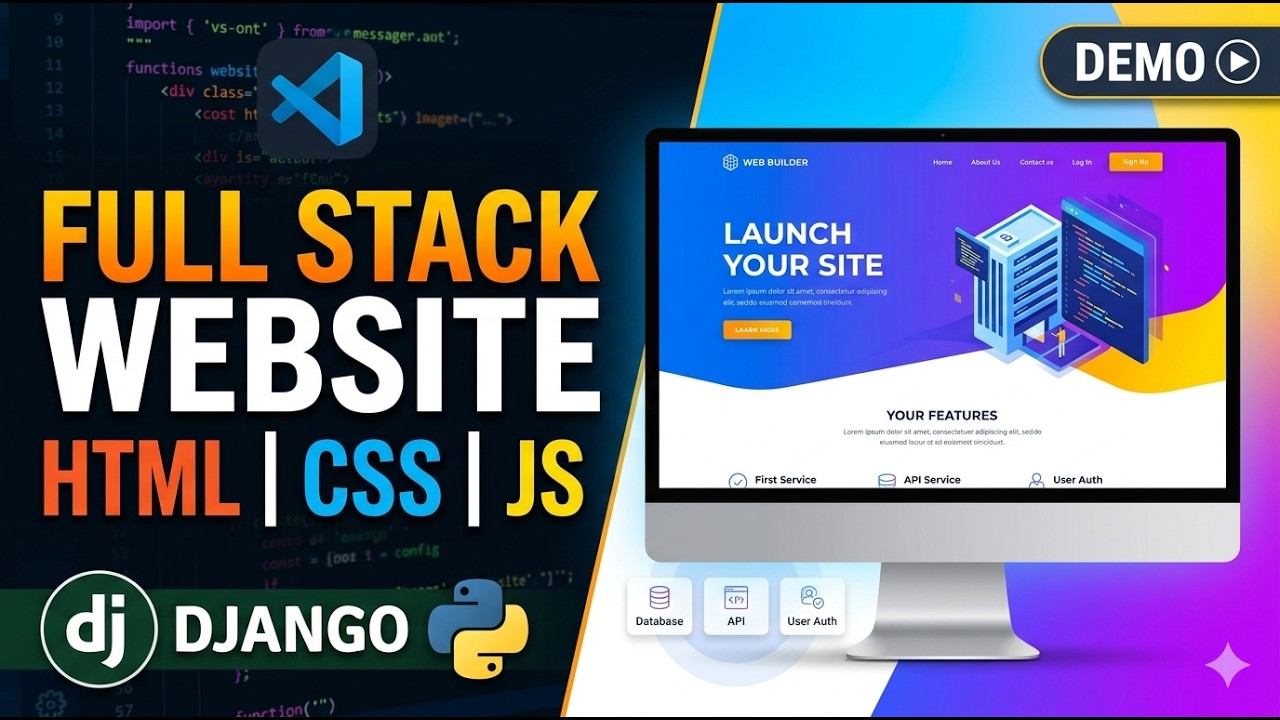 🔗The 100% Full-Stack Python Django Build (HTML, CSS, JS, VS Code) - FREE Tutorial