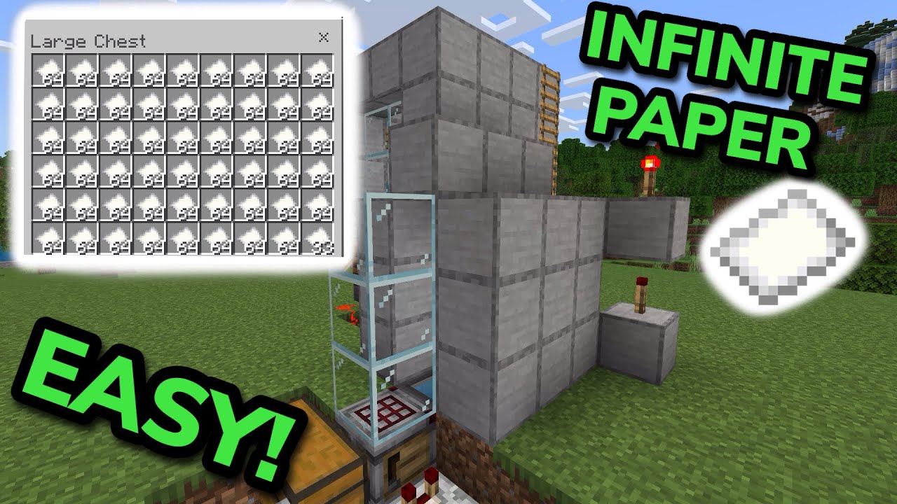NEW SIMPLE 1.21 PAPER FARM TUTORIAL in Minecraft Bedrock (MCPE/Xbox/PS ...
