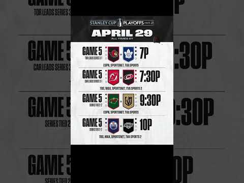 NHL Stanley Cup playoff schedule for April 29 