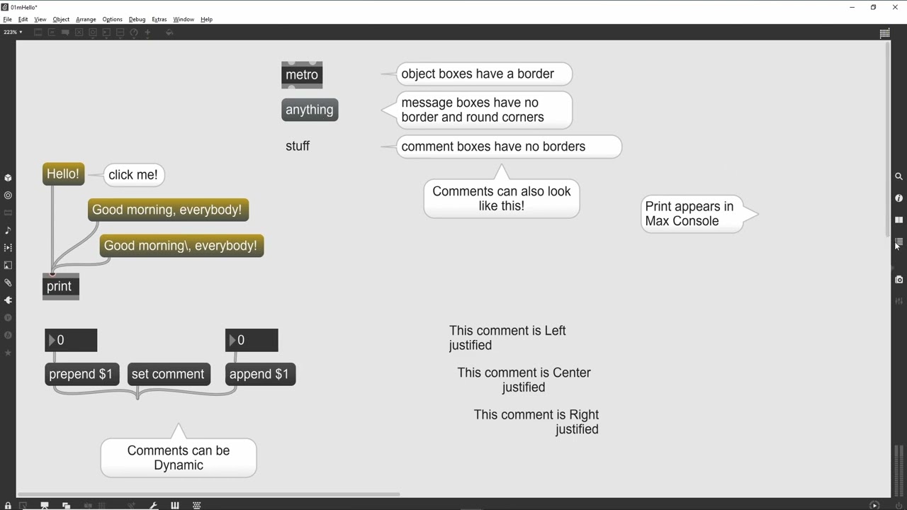 Max Tutorials | Max Basic Tutorial 1: Hello | Your First Steps into the World of Max MSP!