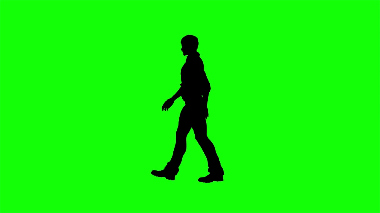 Man walking Green Screen background