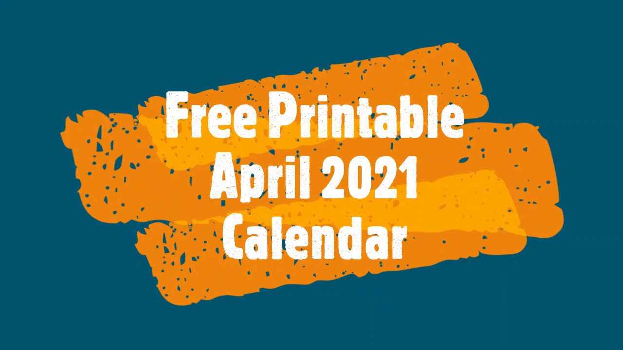 Free Printable April 2021 Calendar | 2021 April Calendar By Calendar-printables.com
