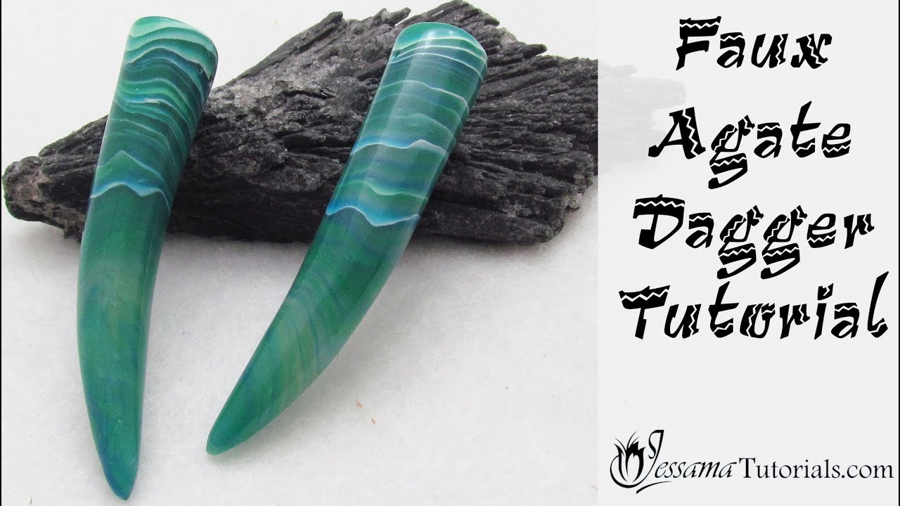 Polymer Clay Faux Technique: Faux Agate Dagger Tutorial