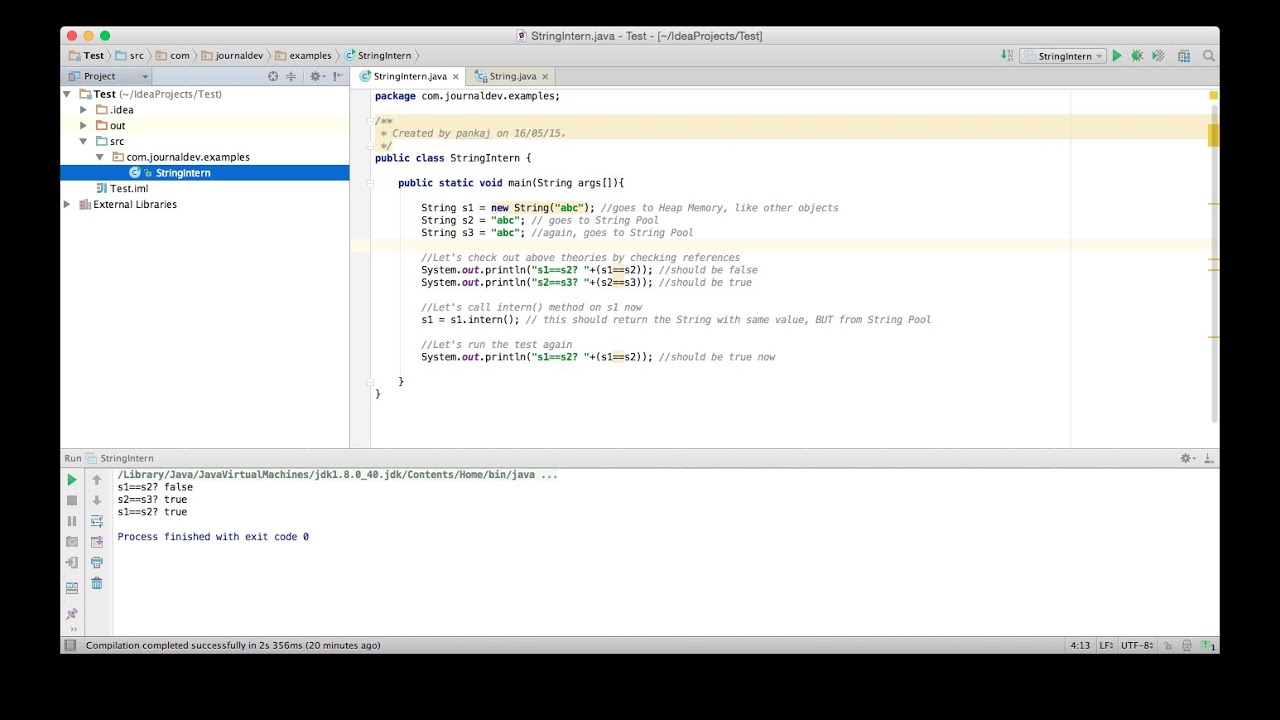 Understanding Java String intern method programmatically