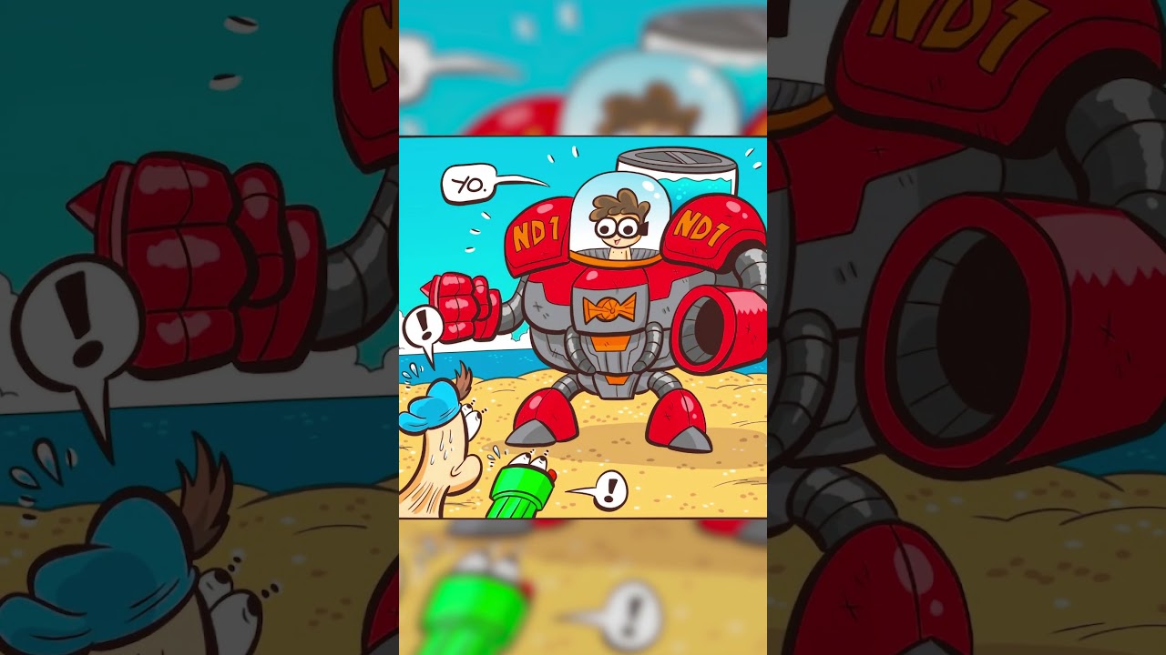 Nerd Beat Up Jock on the Beach (Nerd and Jock Comics Dub)
