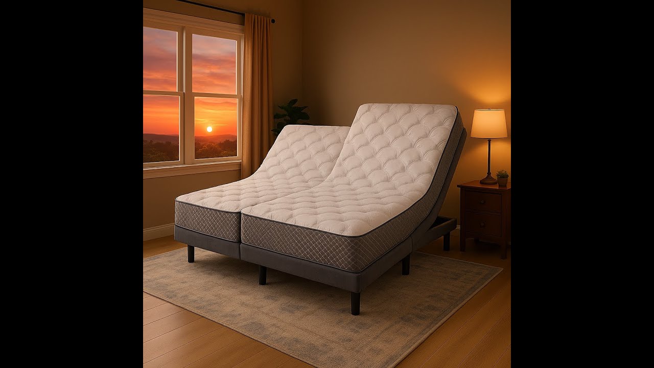 Split Queen Adjustable Massaging Bed Set