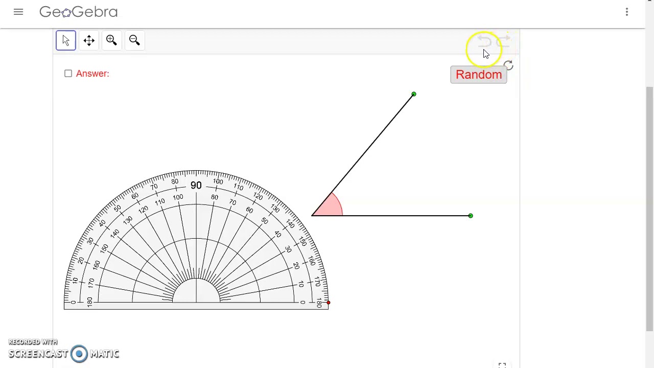 Measure Angles with an On-line Protractor - GeoGeBra