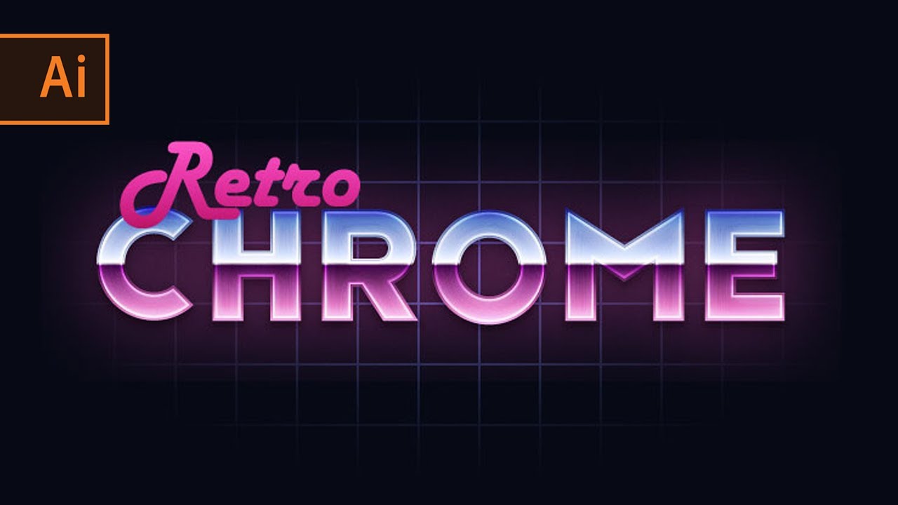 Retro Chrome Text Effect || Adobe Illustrator CC