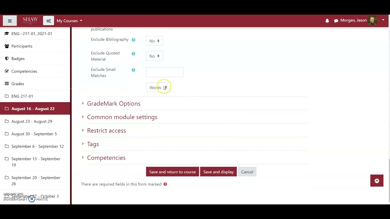 Setting up a Turnitin assignment in Moodle Fall 2021