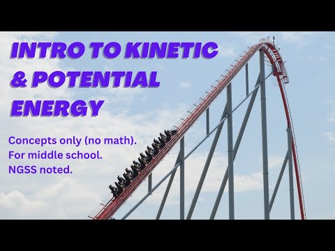 Intro to Kinetic & Potential Energy Concepts Without Math. NGSS MS-PS3-1, MS-PS3-2, MS-PS3-5, PS3.A