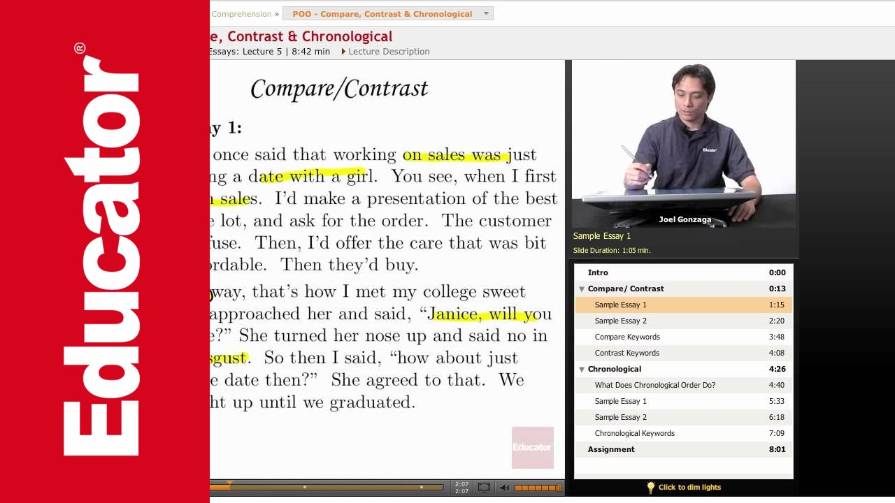 Reading Comprehension: Compare, Contrast & Chronological