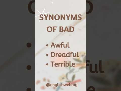 synonyms of #BAD #ielts #englishshorts