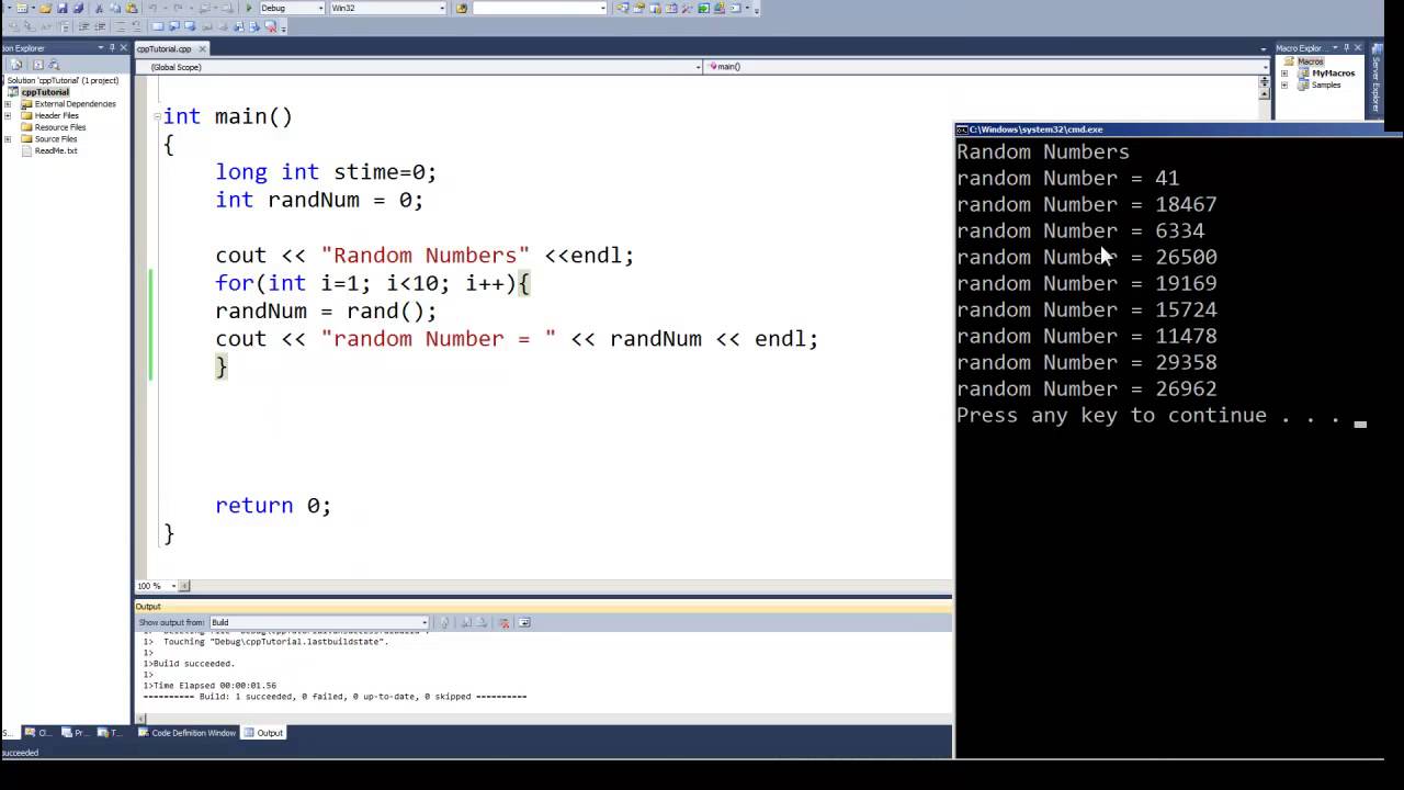 Programming in C & C++ Episode 0044 - Random Numbers Part 1